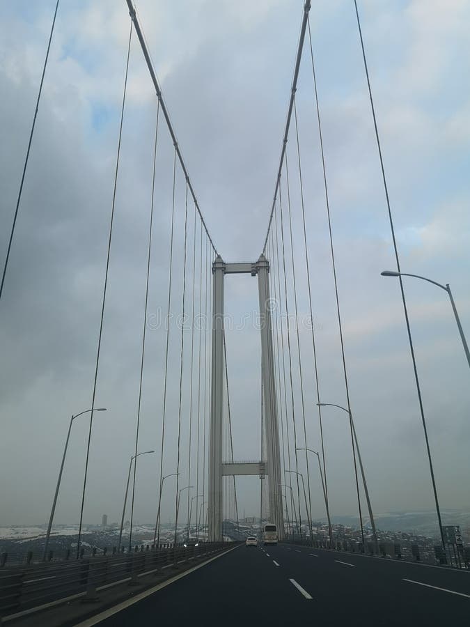 Bridge in Ä°stanbul Road Sky Cars Stock Image - Image of wind, mast ...