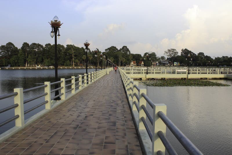 Bridge on lagoon stock image. Image of stockade, bridge - 92839857
