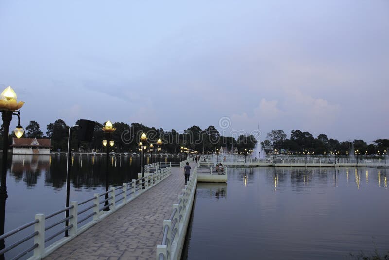 Bridge on lagoon stock image. Image of swap, lagoon, water - 92840071