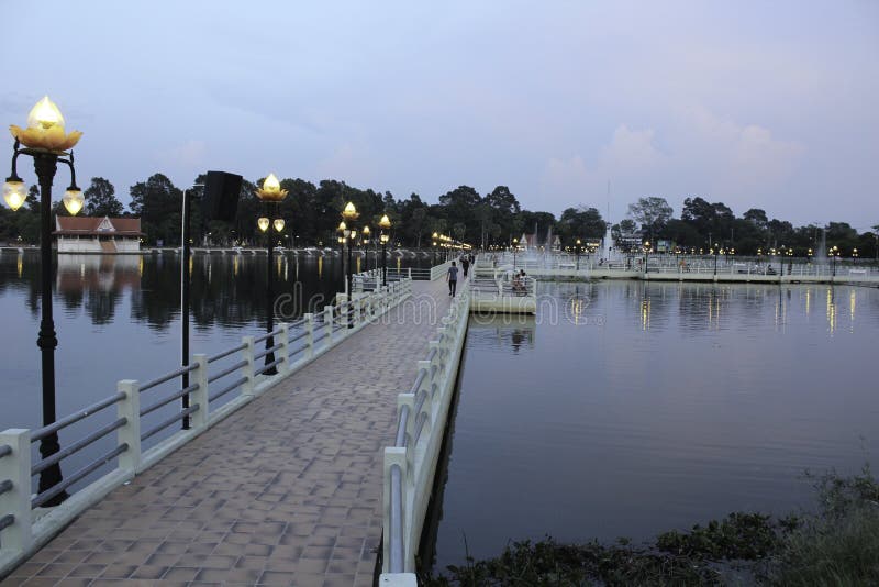 Bridge on lagoon stock photo. Image of tarn, lagoon, cloud - 92840122