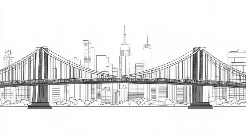 A Bridge Leading into the Unknown is Captured in a Minimalist Art Style ...