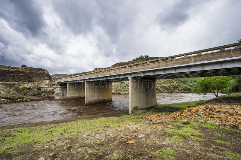 Bridge in Lesotho Mountains Stock Photo - Image of country, leading ...