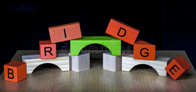 Bridge - in Letters and Bricks Stock Image - Image of writing, concept ...