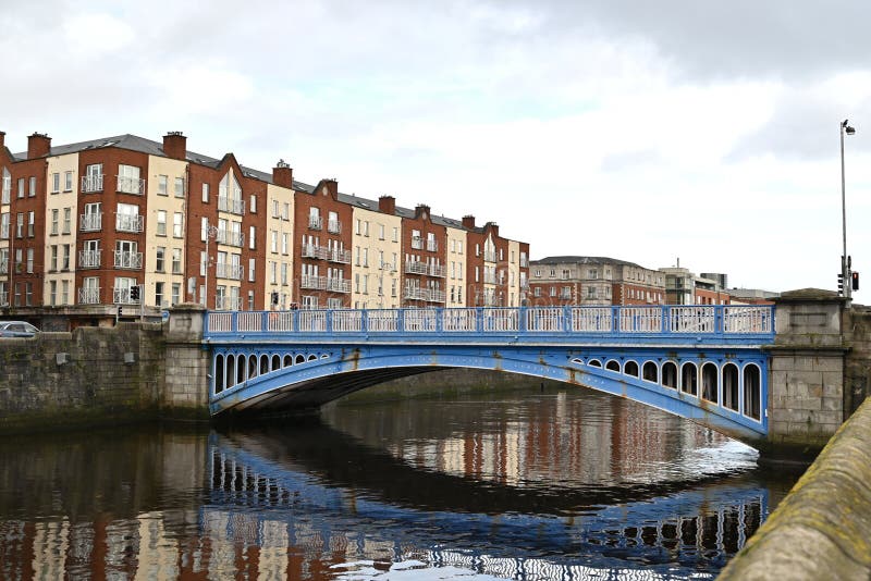 A Bridge in the Liffey River Stock Photo - Image of transport, river ...