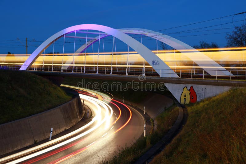 Bridge for Light Rail Near Stuttgart Stock Image - Image of motion ...