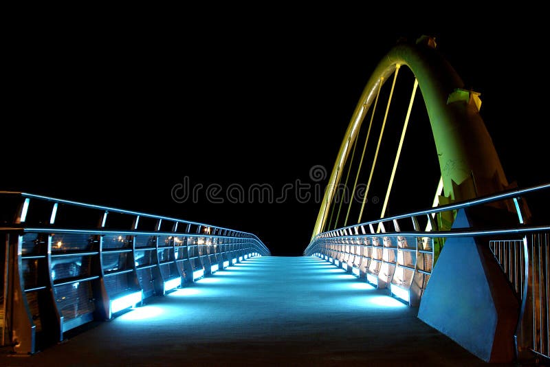 Bridge with Lights at Night Time Editorial Image - Image of rise ...