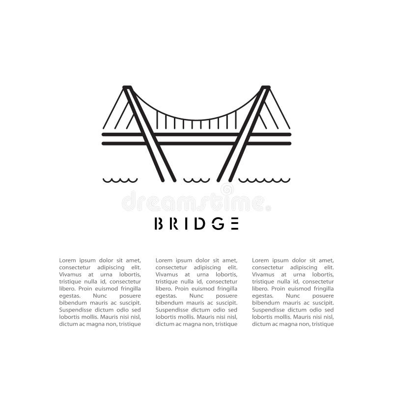 Bridge outline logo vector stock vector. Illustration of connection ...
