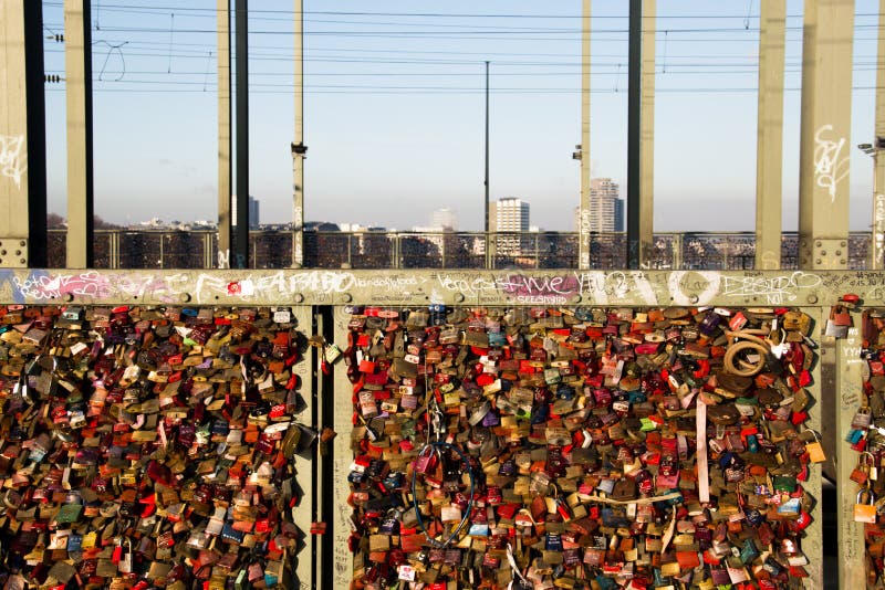 Bridge with Locks in Cologne, Germany Editorial Photography - Image of ...