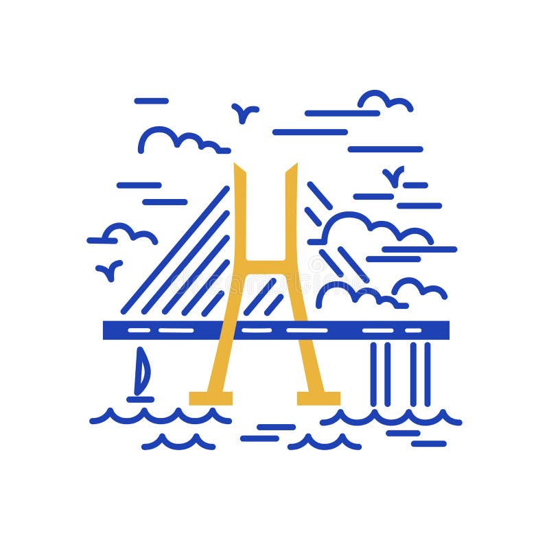 Bridge logo design stock illustration. Illustration of logotype - 135758002