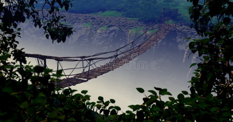 Jungle Bridge stock photo. Image of fall, hidden, green - 32338342