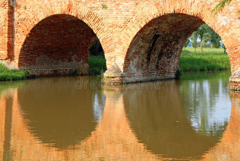 Bridge Made of Bricks with Arches Stock Photo - Image of ancient ...