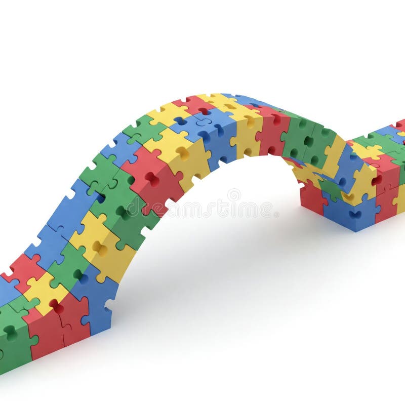 A Bridge Made of Puzzles As a Symbol of Connection. Stock Photo - Image ...