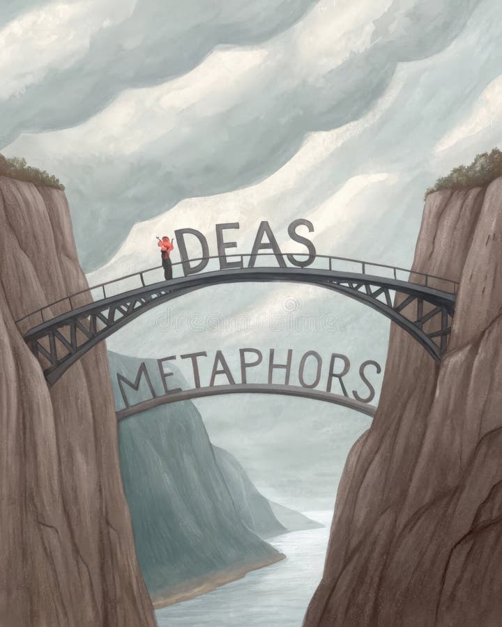 A Bridge Made of Words that Connects Two Cliffs of Ideas Illustrating ...