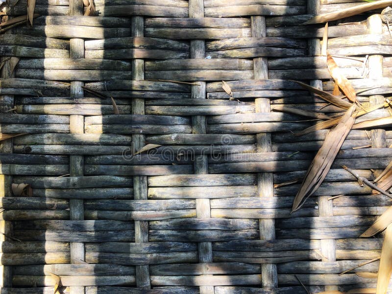 The Bridge that Made from Woven Bamboo Exposed To Sunlight in the ...