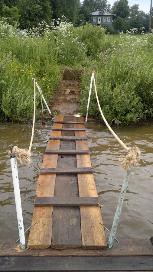 Makeshift Bridge Swamp Creek Stock Image - Image of footbridge, path ...