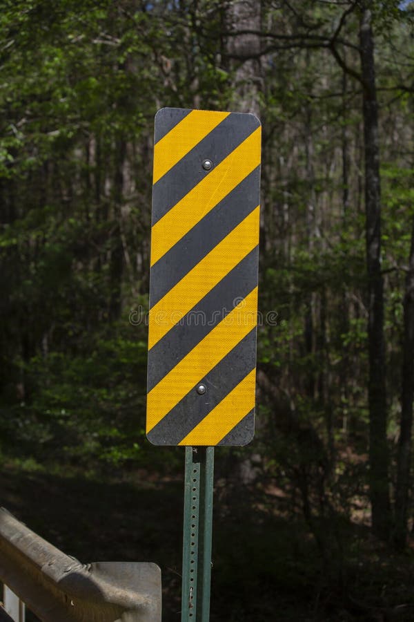 Black and Yellow Bridge Marker Stock Image - Image of mark, editorial ...