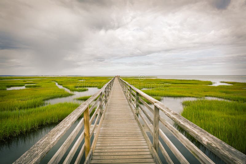 Bridge in Marsh Waterway on Cape Cod, Massachusetts Stock Photo - Image ...