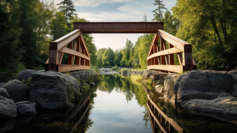 Bridge Material Timber Frame Stock Image - Image of crossing, tones ...