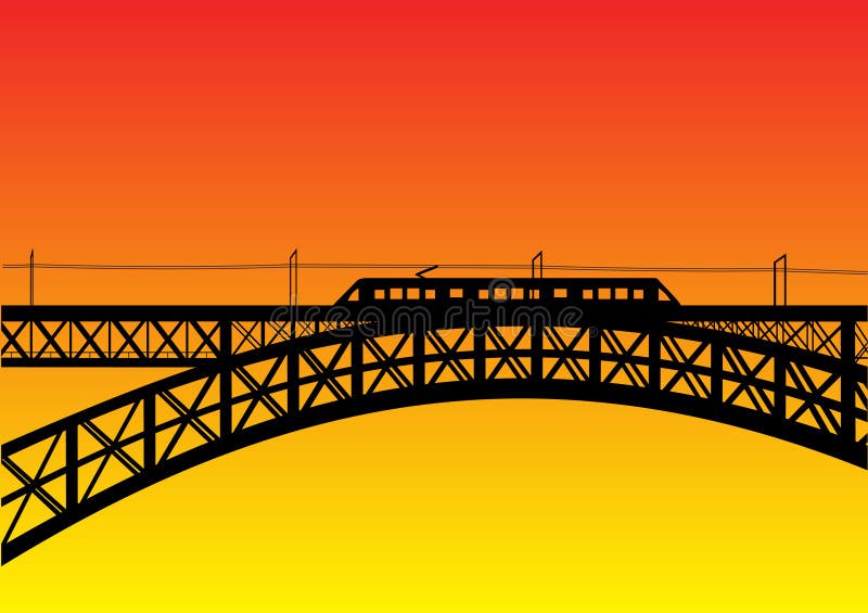 Bridge with metro stock illustration. Illustration of locomotive - 2025529