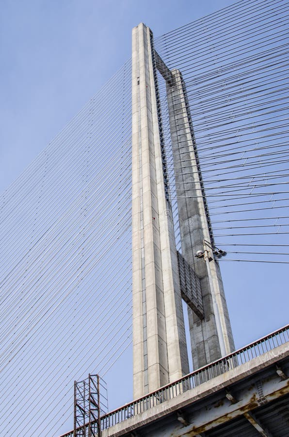 Bridge stock photo. Image of pier, stayed, tower, shroud - 42423586
