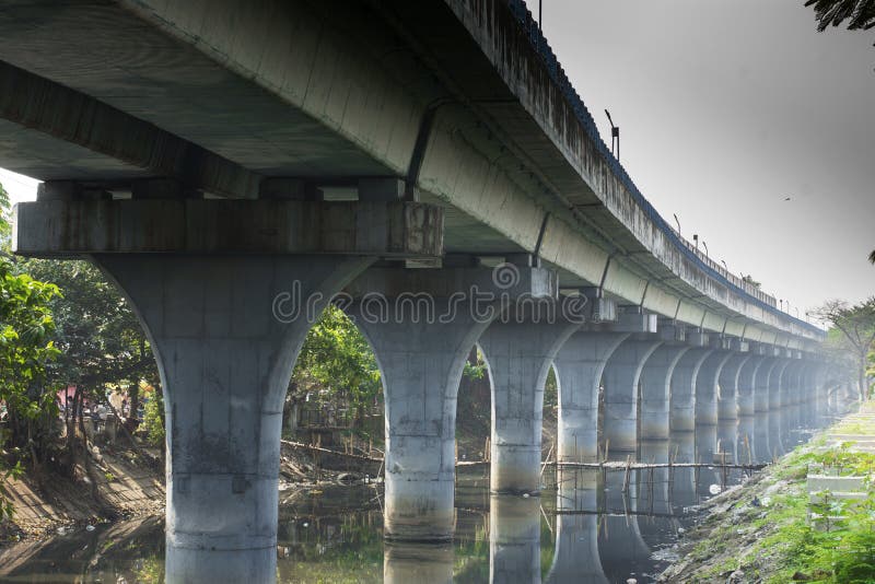 A Bridge for Metro Rail Way on a Canal in Kolkata, India Stock Photo ...