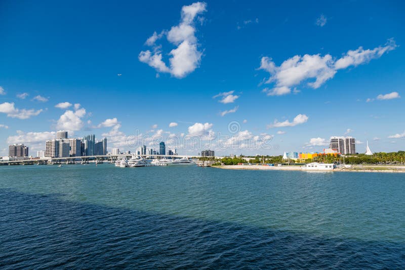 Bridge by Miami Skyline stock photo. Image of view, luxury - 85965524