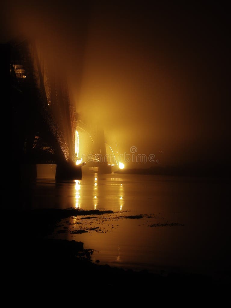 Cross Sea Bridge Fog Night Stock Photos - Free & Royalty-Free Stock ...
