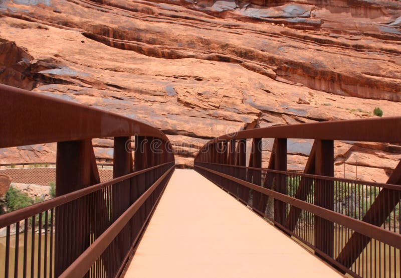 Bridge in Moab Utah Orange and Brown Stock Image - Image of handrail, desert: 277983253