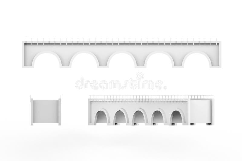 Bridge Mockup on White Background - 3D - Copy Space Stock Illustration ...
