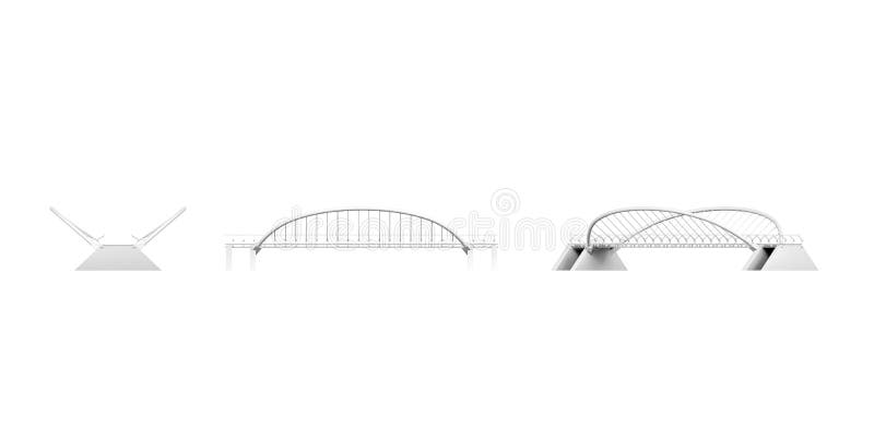 Bridge Mockup on White Background - 3D - Copy Space Stock Illustration ...