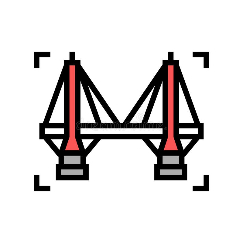 Bridge Modeling Color Icon Vector Illustration Sign Stock Vector ...