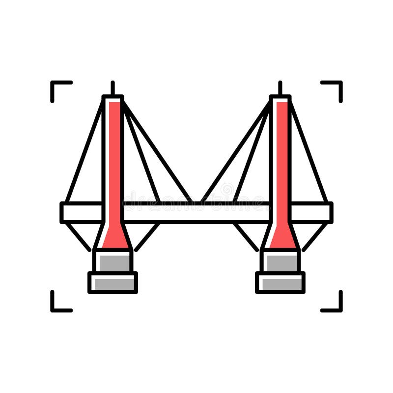 Bridge Modeling Color Icon Vector Illustration Sign Stock Vector ...