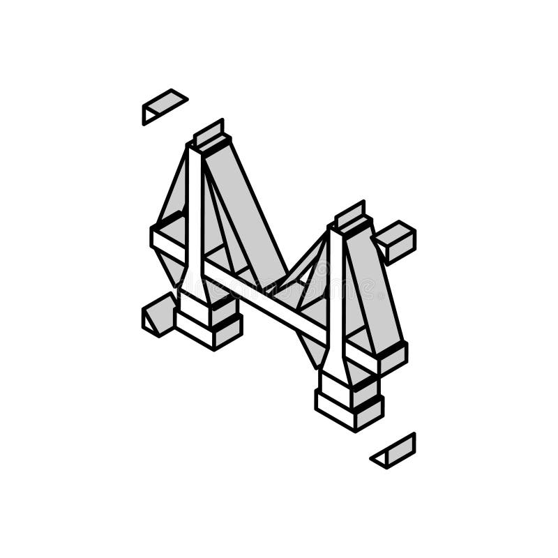 Bridge Modeling Isometric Icon Vector Illustration Sign Stock Vector ...