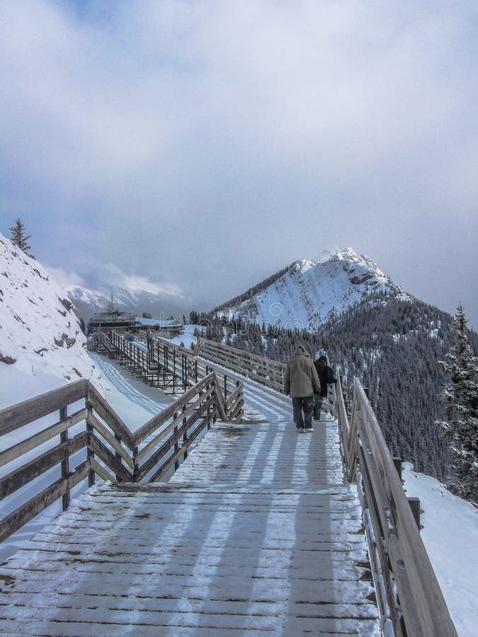 Bridge in the Mountain with Lots of Snow Stock Photo - Image of long ...