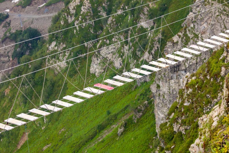 The Bridge in the Mountains is Like a Crossing Stock Photo - Image of ...