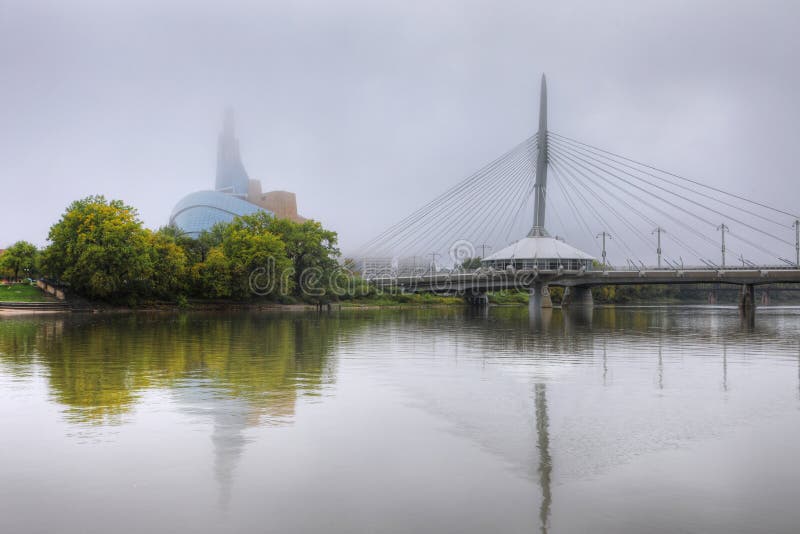 Bridge and Museum for Human Rights at Night, Winnipeg Editorial Image ...