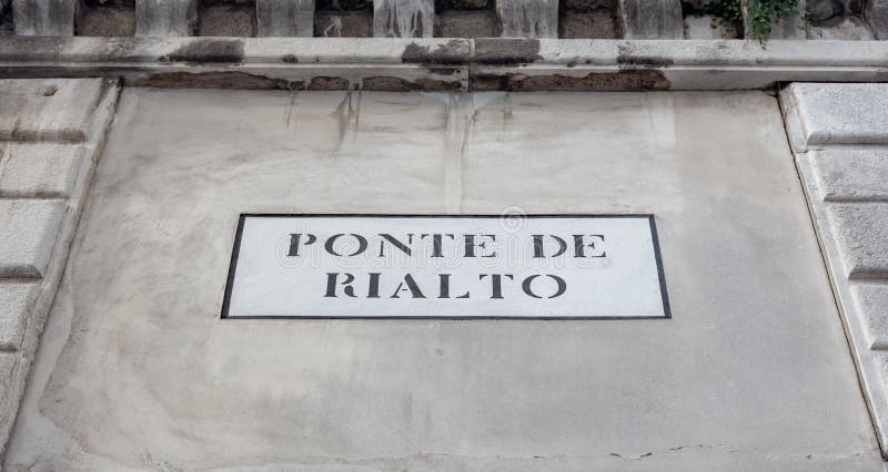 Bridge Name Signs in Venice Stock Photo - Image of transportation, text ...