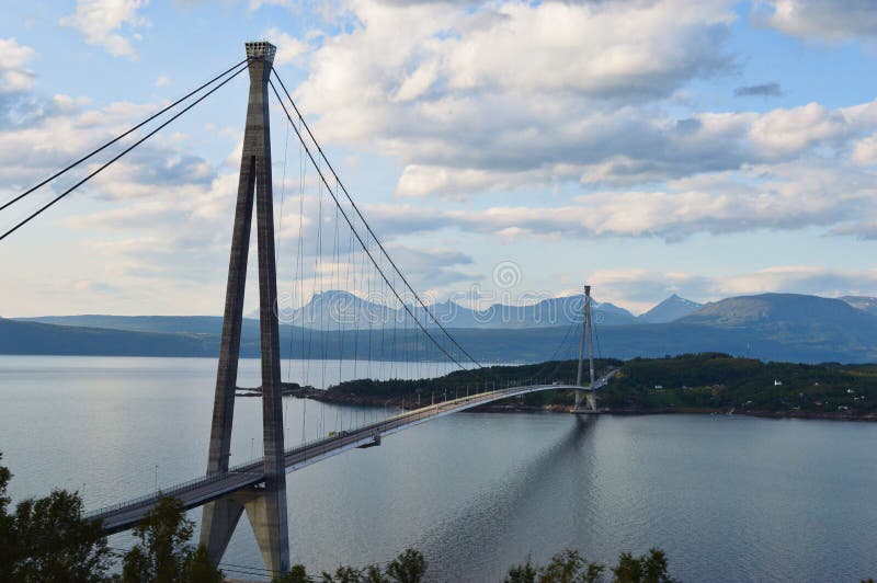 Bridge in Narvik with Mountains in the Background Stock Image - Image ...