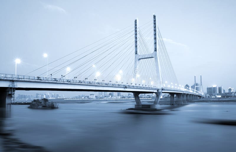 Bridge Night stock photo. Image of night, blue, city - 17934822
