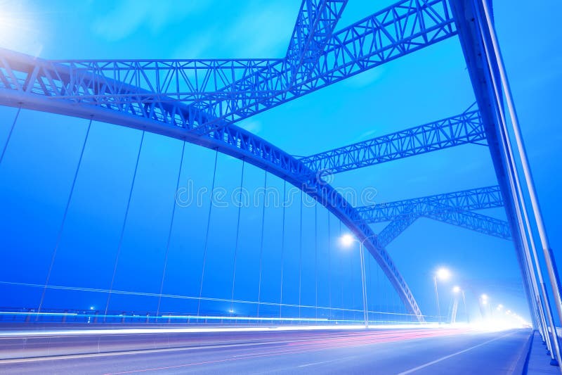 Bridge night stock image. Image of water, urban, ship - 18534295