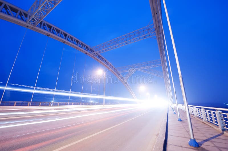Bridge night stock photo. Image of lighting, automotive - 18534318