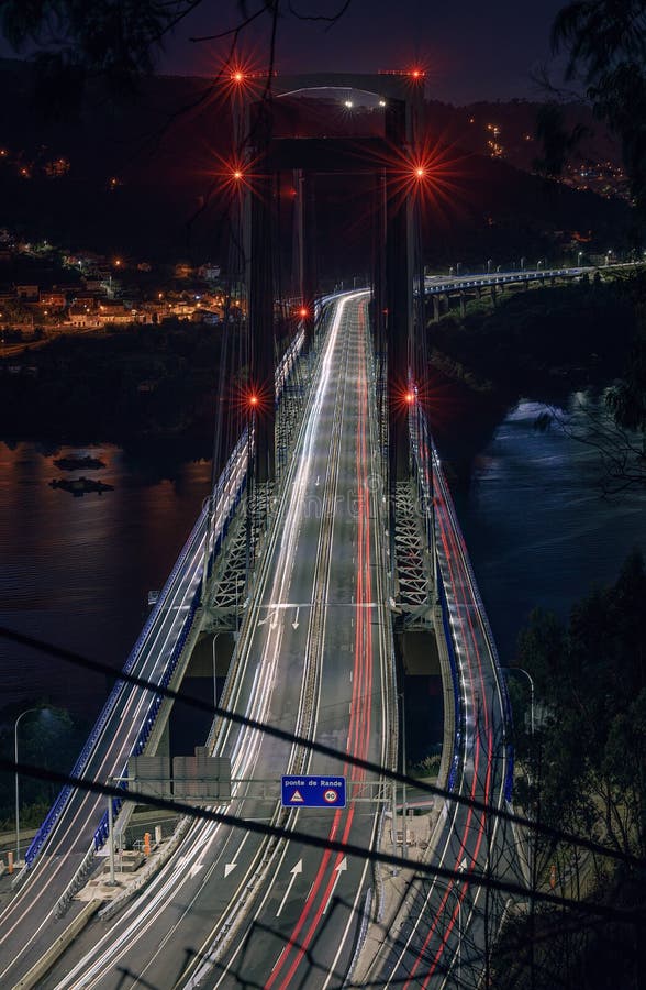 BRIDGE by NIGHT. RANDE BRIDGE, VIGO Stock Photo - Image of night, vigo ...