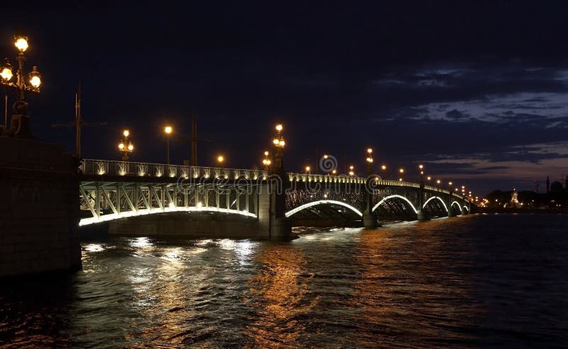 Bridge in the night stock image. Image of russia, night - 2472545