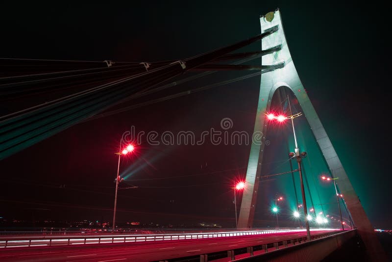 Bridge and night stock photo. Image of tourism, cables - 9101376