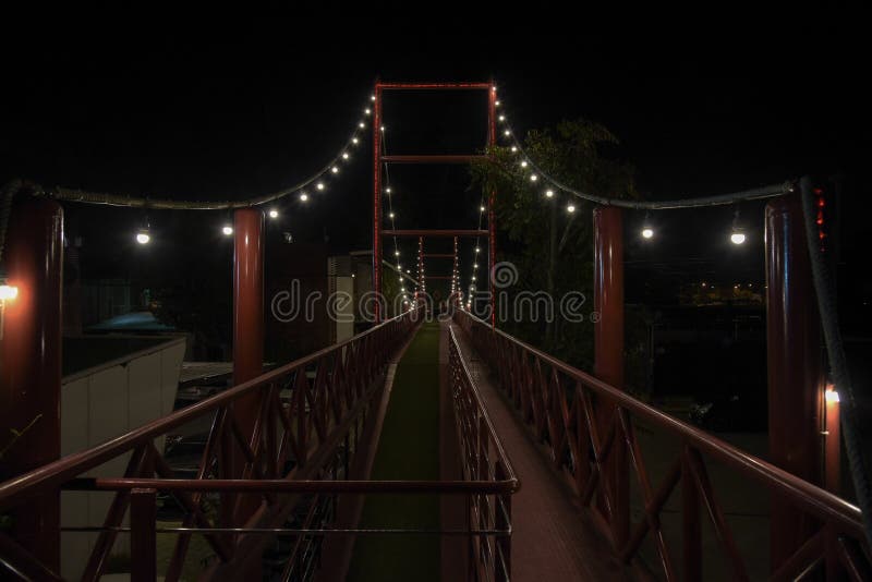 Bridge in the Night Restaurant Stock Photo - Image of building ...