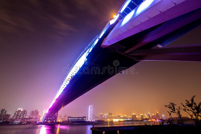 Bridge at night stock photo. Image of night, bridge, lighting - 35946548