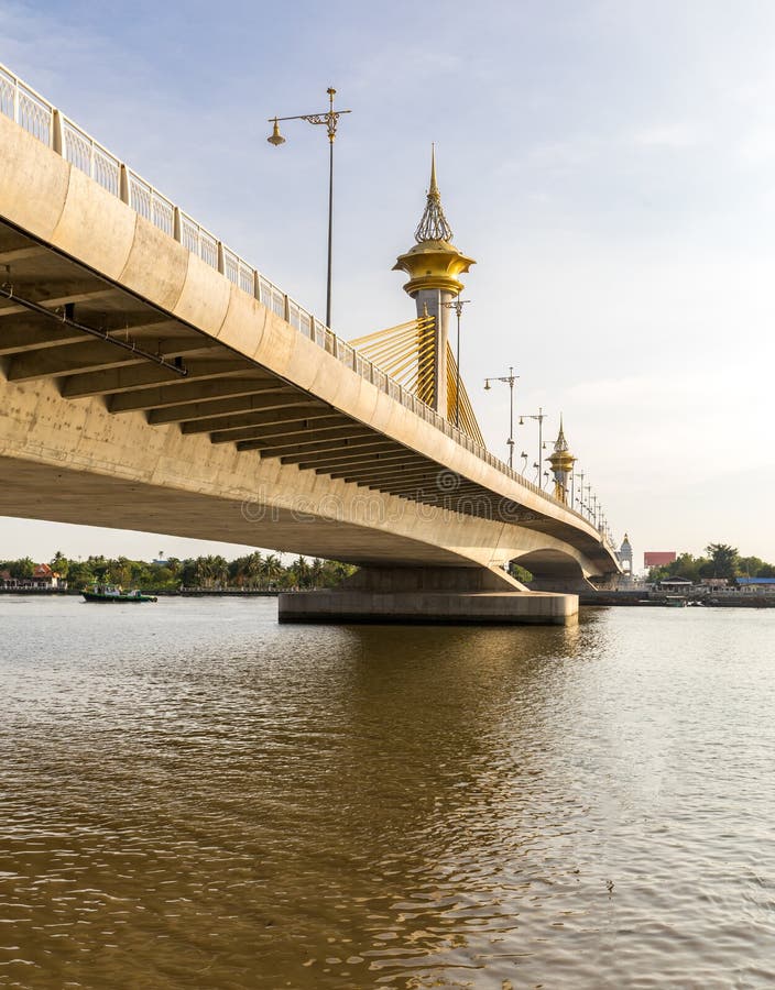 Bridge in Nonthaburi Thailand Sunset Stock Photo - Image of maha, city ...
