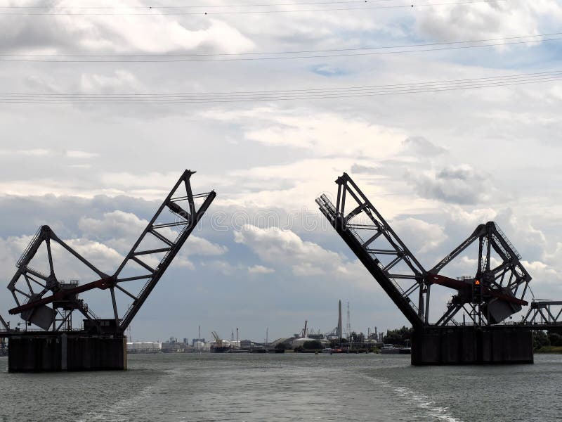 Sea harbour bridge opening stock image. Image of split - 75536553