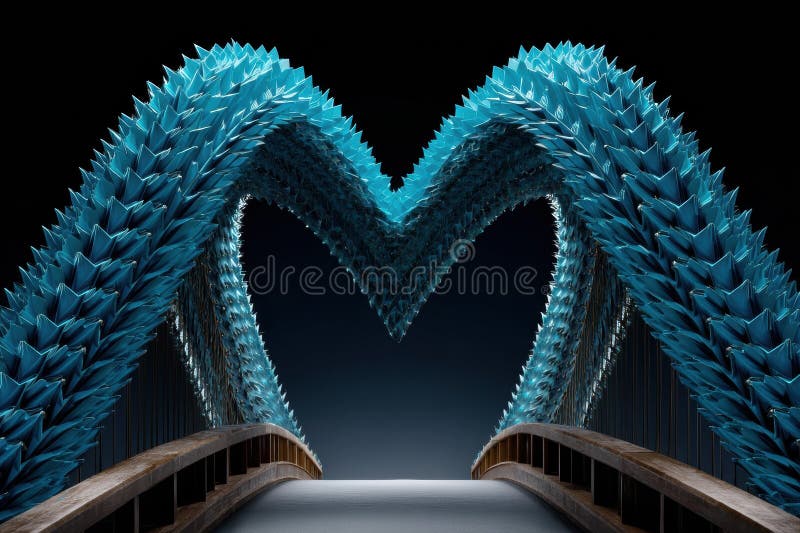 Bridge Origami Crane Blue Interlocking Paper Creative Modern Structure ...