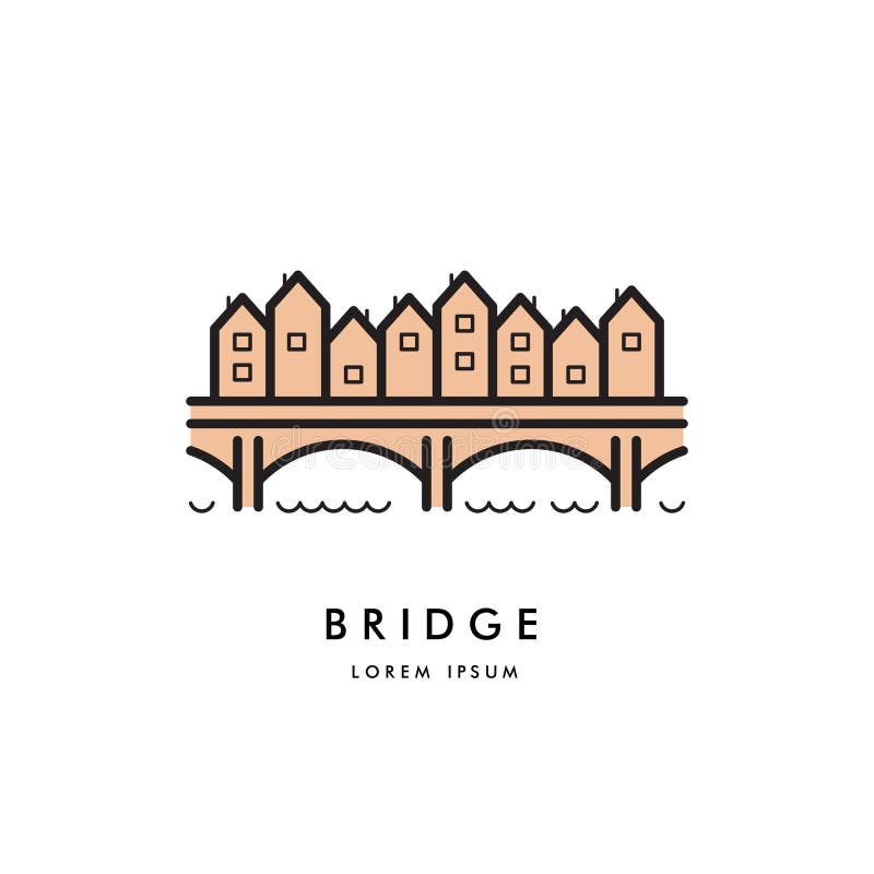 Bridge outline logo vector stock vector. Illustration of building ...